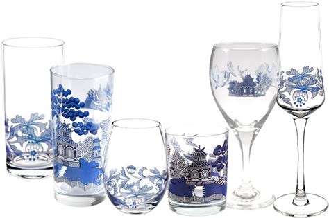 Willow Ware Highball Glasses Blue And White Johnson Brothers Luminarc