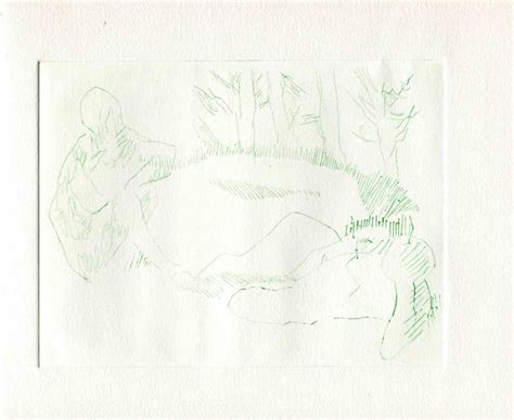 Unknown Nudes In The Wood Original Etching And Drypoint Mid 20th