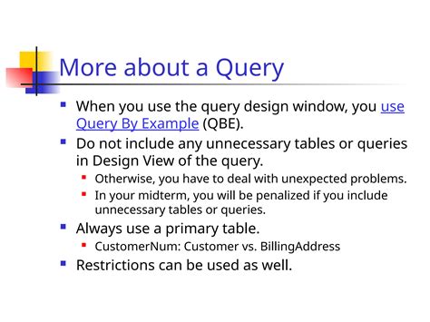 ms access database creation and management ppt