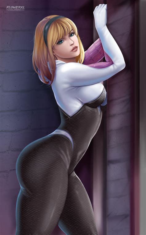 Rule 34 1girls Ass Breasts Cleavage Emma Stone Female Female Only Flowerxl Gwen Stacy Hairband