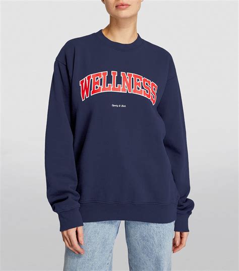 Womens Sporty And Rich Navy Wellness Ivy Sweatshirt Harrods Us