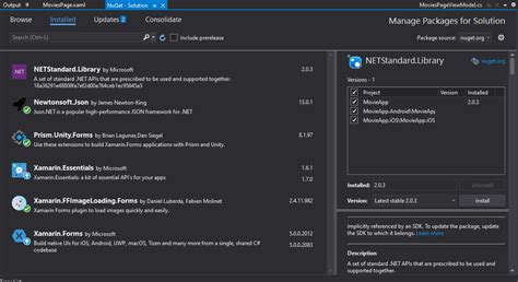 MovieDB App Xamarin Forms Prism Mvvm