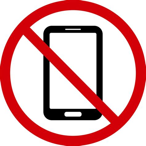 No Phone Sign Prohibition Sign Do Not Use The Phone Red Slashed