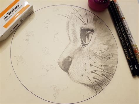 두번째 시도한 연필 드로잉고양이 넘 아직 부족한 그림 그림 드로잉 연필 드로잉