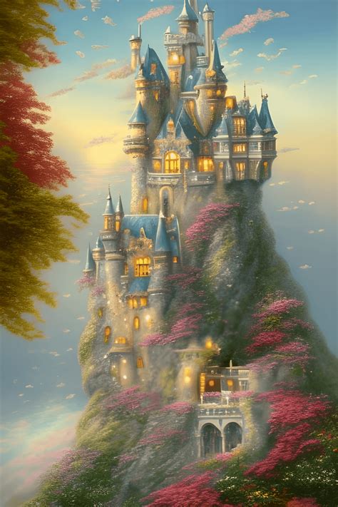 Fairytale Castle In The Clouds Creative Fabrica