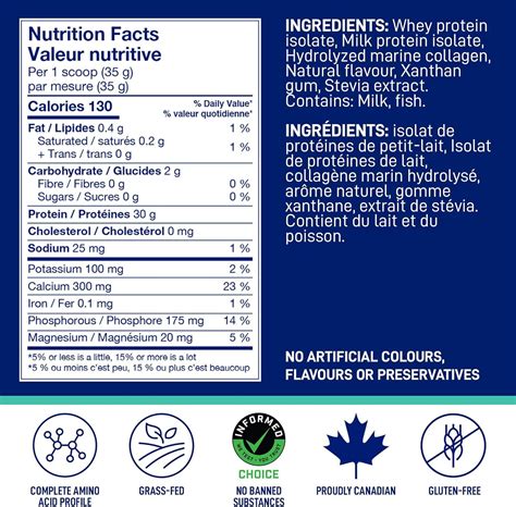 Leanfit Sport Protein Isolate And Marine Collagen Natural Vanilla Grass