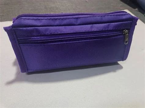Polyester Plain Violet Pencil Pouch For To Store Stationary Items