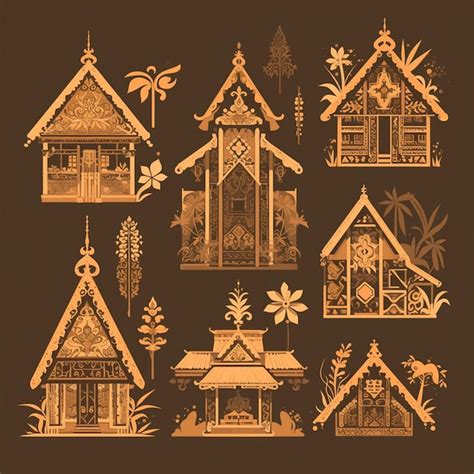 Malaysian Malay House Patterns With Traditional Architecture Premium