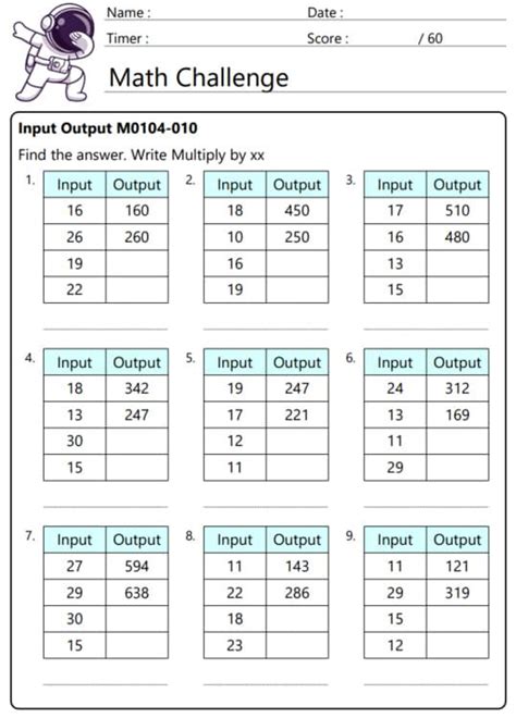 Multiplication With Currency Input Output Match Ups Circle Drill