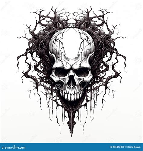 Vintage Skull Icon Nostalgic Hand Drawn Symbol Stock Illustration