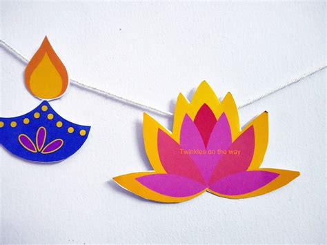 Diwali Toran Printable Diy Activity Of Lotus And Diya Designs Etsy