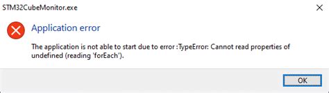 solved stm32cubemonitor rev 1 4 0 appears an error dialog
