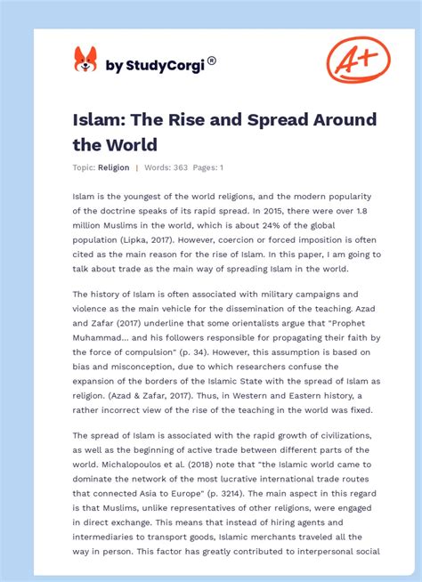 Islam The Rise And Spread Around The World Free Essay Example