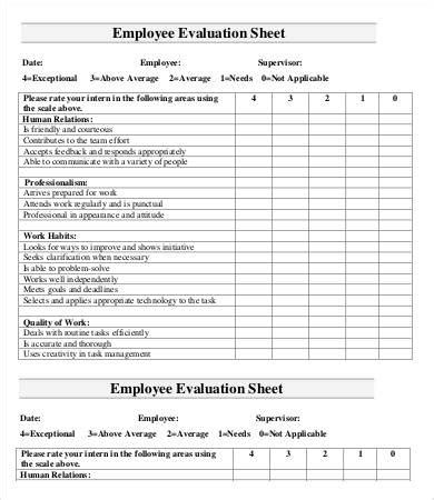 Free 12 Employee Evaluation Form Samples In Ms Word Pages Images
