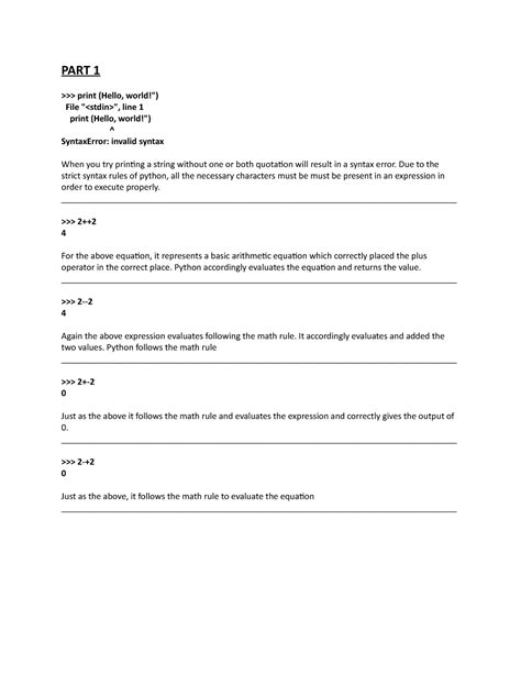 Learning Journal Unit 1 Part 1 Print Hello World File Line 1
