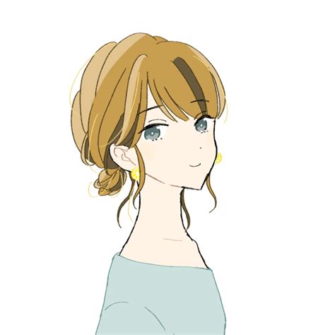 ゆるまとめ髪の女の子 イラスト素材 ゆるやかGIRL COLLECTION