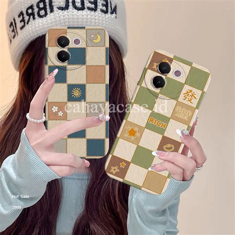 Jual Cassing Untuk Vivo V30e Motif K0tak Bumper Tpu Silicone Pelindung