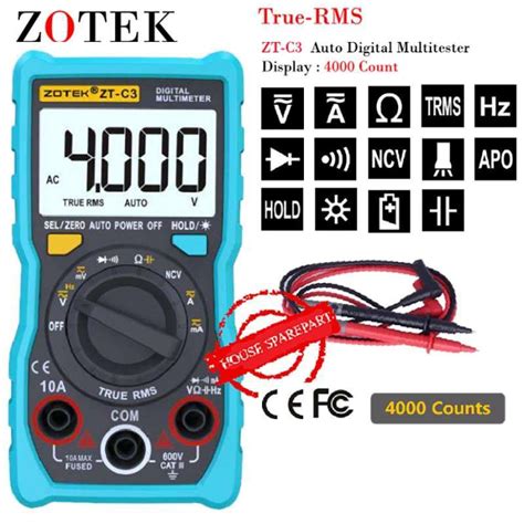 Jual Zotek Zt C3 Avometer Digital Multitester Digital Original Ac Dc Di
