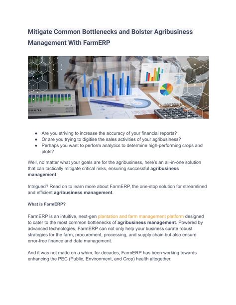 Ppt Mitigate Common Bottlenecks And Bolster Agribusiness Management With Farmerp Powerpoint
