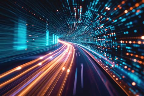 premium photo fast digital data flow on road future transformation agile business