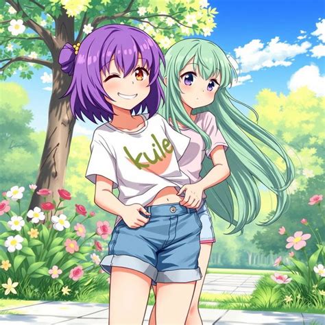 Vibrant Anime Wallpaper Teen Girl Duo