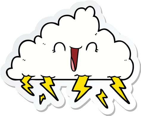 Pegatina De Una Nube Tormentosa De Dibujos Animados 45311489 PNG
