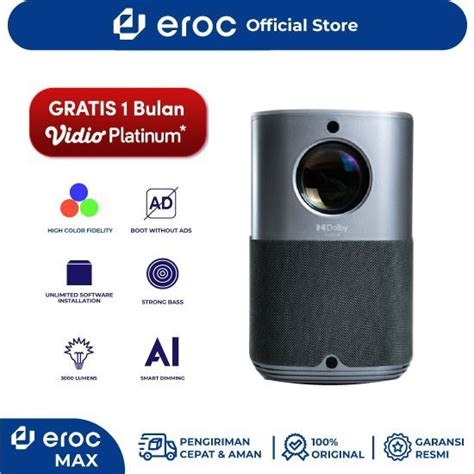 Jual EROC Android Smart Home Projector Dolby FHD 415 ANSI Model