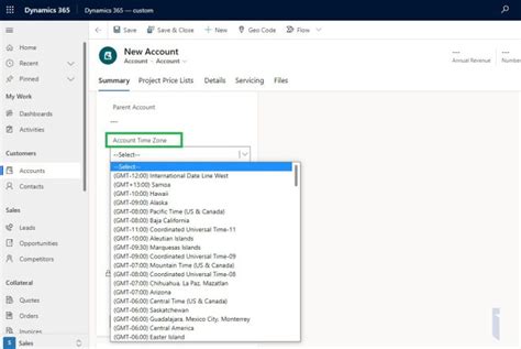 Set Timezone Format Field Based On Account Location In Microsoft