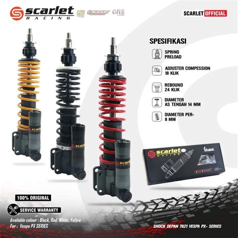 Jual Scarlet Racing Shock Absorber Shockbreaker Skok Depan Vespa Classic Klasik PX Excel