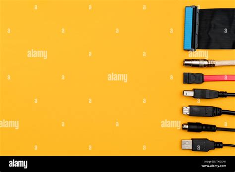 Connecting Wires For The Computer Types Of Connectors Stock Photo Alamy