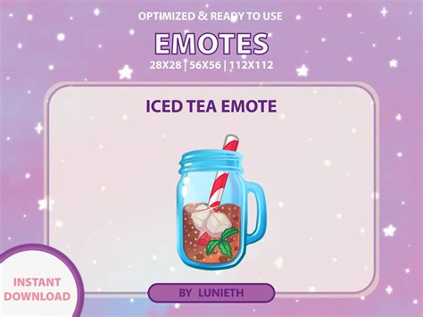 Iced Tea Jar Emote Cute Twitch Emote Design Twitch Discord Youtube