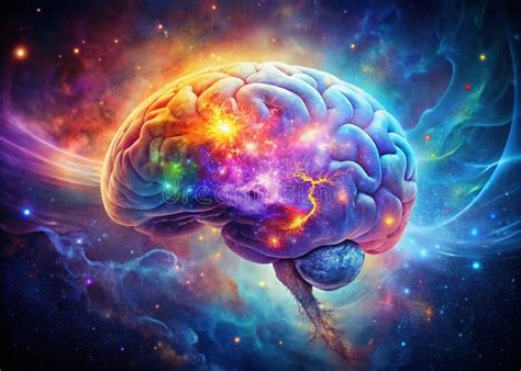Exploring The Cosmic Mind A Double Exposure Of The Brain And Galaxy