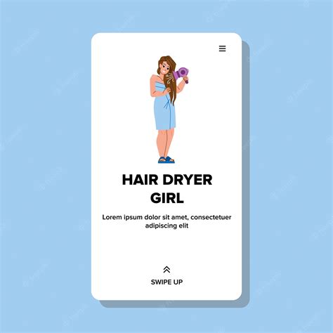 Premium Vector Hair Dryer Girl Vector