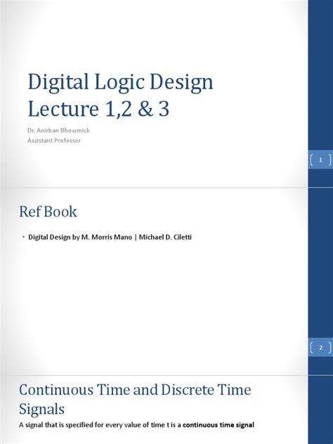 digital logic design introduction pdf discrete time and continuous