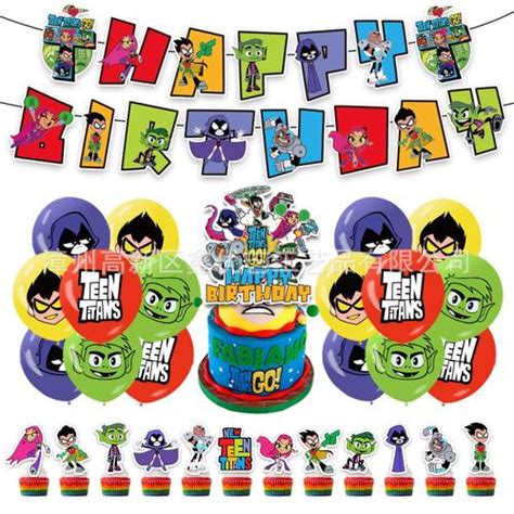 Teen Titans Go Ballons Robin Latex Ballons Gâteau Topper Bannière Bande