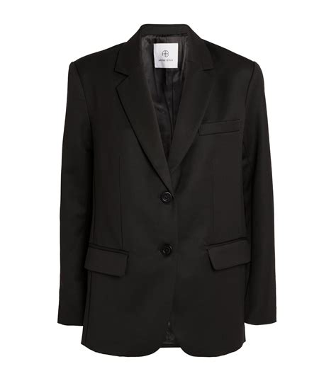 Anine Bing Black Wool Classic Blazer Harrods Uk