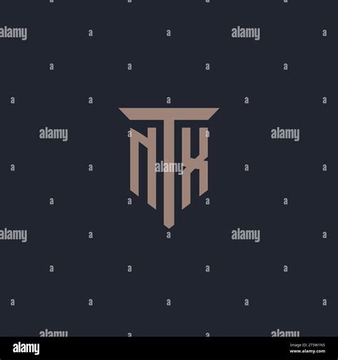 Nx Initial Logo Monogram With Pillar Icon Design Vector Stock Vector