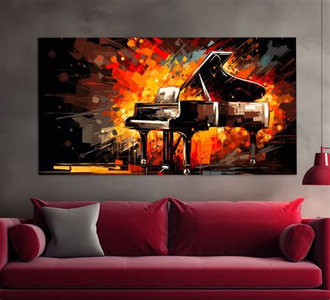 Music Wall Art Abstract Piano Canvas Print In Oil Painting Style