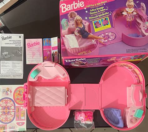 Vintage 1994 Mattel Barbie Pop Up Playhouse Take Along Playset 13198