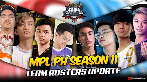 MPL PH SEASON 11 TEAM ROSTERS Blacklist Echo RSG PH Bren Omega Onic PH