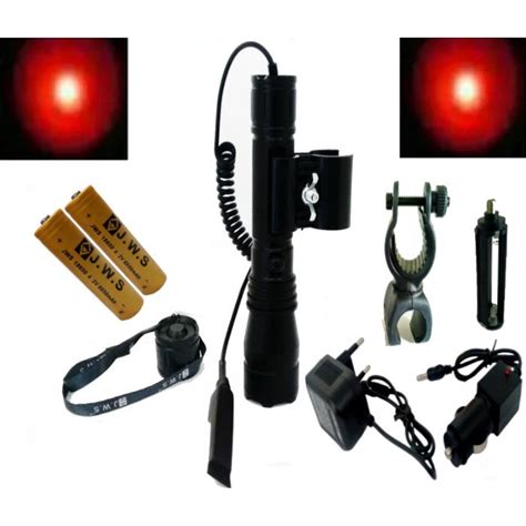 Lanterna Tatica Para Caça Led Vermelho Com Acionador Suporte