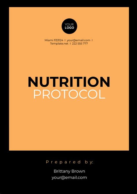 Free Nutrition Protocol Template To Edit Online