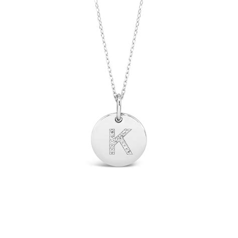 Absolute Sterling Silver Initial Necklace Letter K Si100 Allure