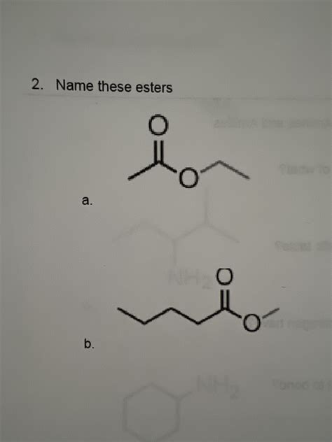 Solved 2. Name these esters | Chegg.com