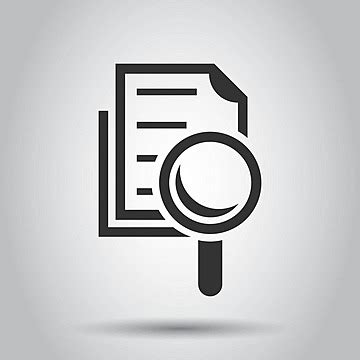 Flat Icon Of Document Review Concept With Magnifier Vector Fraud Tax Monitoring Png And