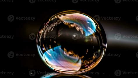 Translucent Sphere Reflects Abstract Beauty In Nature Wet Environment