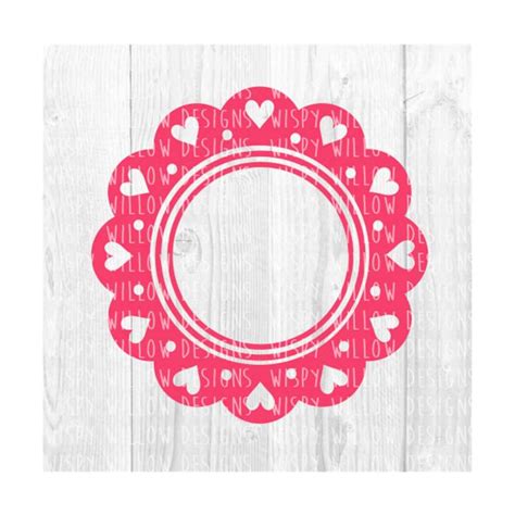 Heart Monogram Frame Svg Heart Frame Dxf Digital Download Inspire