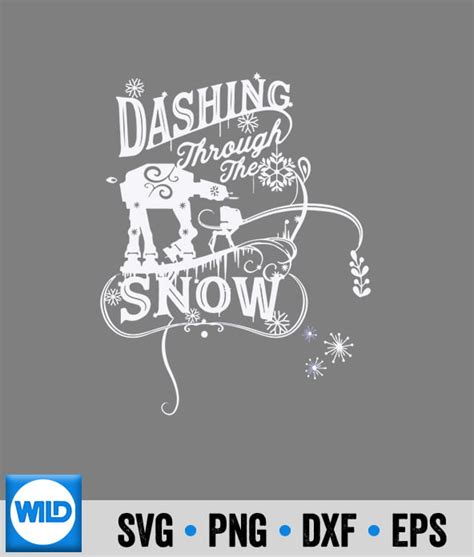 Star Wars Svg Dashing Through Snow Christmas Vintage Svg Cut File