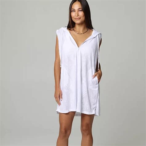 Womens J Valdi Sleeveless Swim Cover Up Zip Up Hoodie