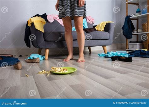 Woman In Messy Room Stock Image Image Of Indoors Alone 149000999